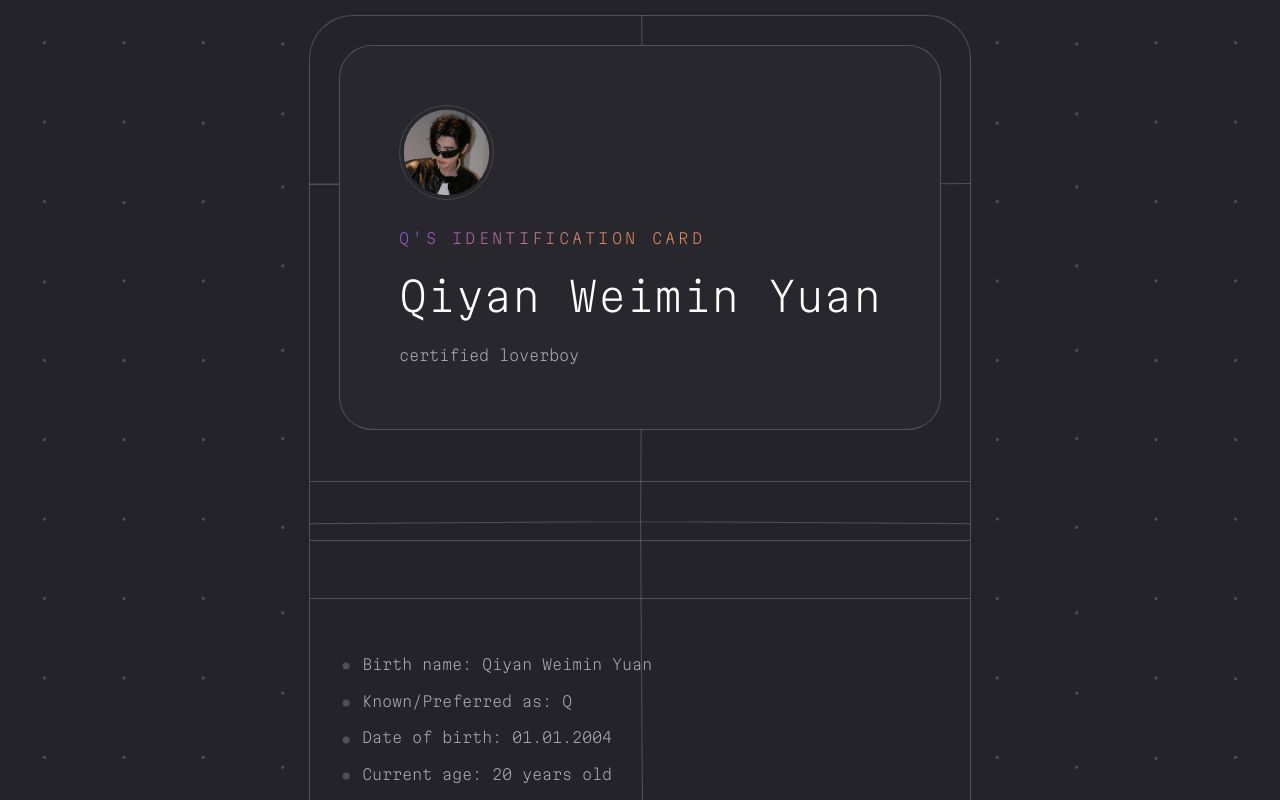 Qiyan's Identification Card